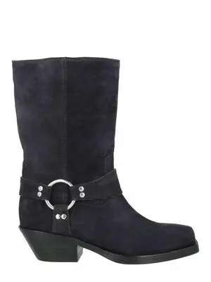 Isabel Marant Étoile Square-toe Block-heel Denim Ankle Boots - Black