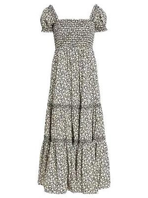 TORY BURCH Tory Burch Floral-Print Poplin Midi Dress