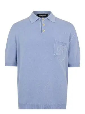 Dsquared2 Shortsleeve Knit Polo Shirt - Blue