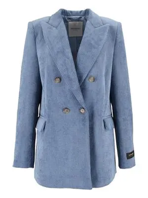 Ermanno Scervino Corduroy Double-breasted Jacket - Blue
