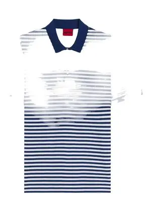 Hugo Boss Striped Shortsleeve Polo Shirt - Blue