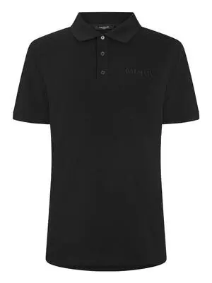 Balmain Shortsleeve Polo Shirt - Black
