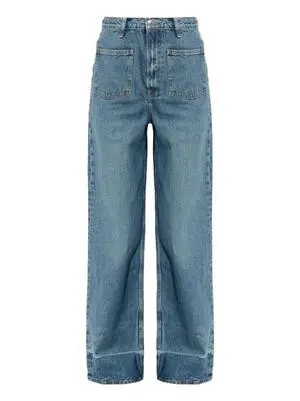 SAMSOE SAMSOE Belt-loop Wide Leg Jeans - Blue