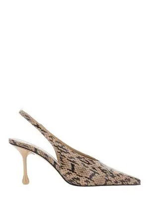 JIMMY CHOO Jimmy Choo Pointed-Toe High-Heeled Slingback Sandals With Snakeskin Print Multicolor