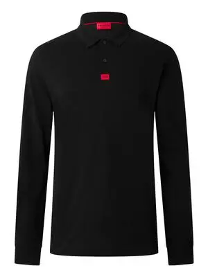 Hugo Boss Solid Longsleeve Polo Shirt - Black