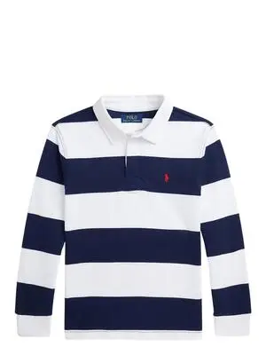Polo Ralph Lauren Long Sleeve Striped Rugby Shirt - White