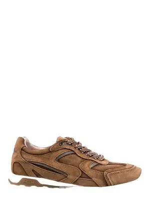 Ash Paneled Lace-up Sneakers - Mink