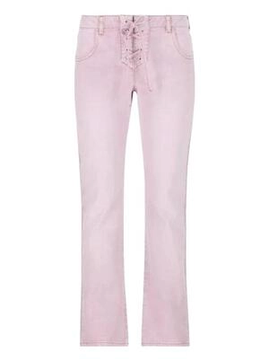 Isabel Marant Étoile Straight Leg Denim Jeans With Lace-up Front - Pink