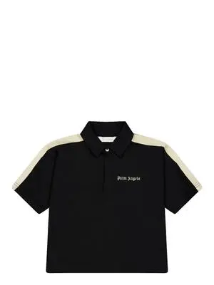 Palm Angels Short Sleeve Polo Shirt With Logo Detail - Black