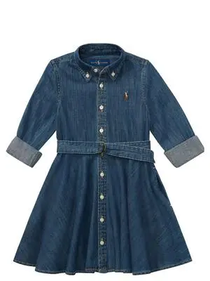 POLO RALPH LAUREN Polo Ralph Lauren Long Sleeve Denim Shirt Dress With Belt