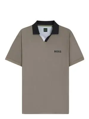 Hugo Boss Contrastcollar Shortsleeve Polo Shirt - Gray
