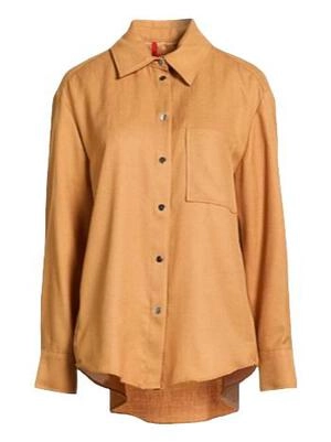 MAXCO. Max&co. Plain Twill Shirt With Classic Collar - Orange