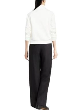 Tory Burch Stand-collar Half-zip Long-sleeve Sweatshirt - Black