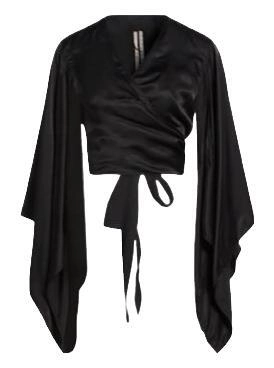 RICK OWENS Rick Owens Satin Wrap Cropped Top