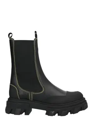 GANNI Chelsea Platform Ankle Boots - Black