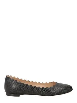 Chloé Snake-effect Ballet Flats - Black