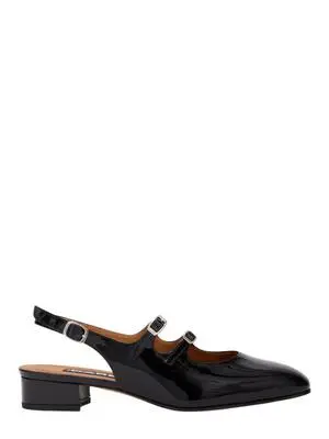 CAREL CAREL PARIS Ballet Flats With Metallic Finish And Back Strap Black
