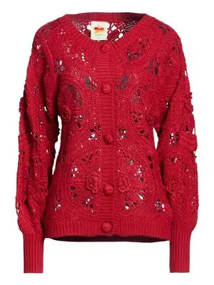 FARM RIO Farm Rio Solid Crochet Button-Front Sweater