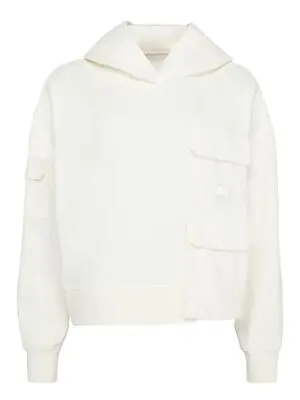Canada Goose Yates Cropped Hoodie With Flap Pockets - White