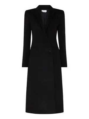 Alexander McQueen Single-breasted Long Coat - Black