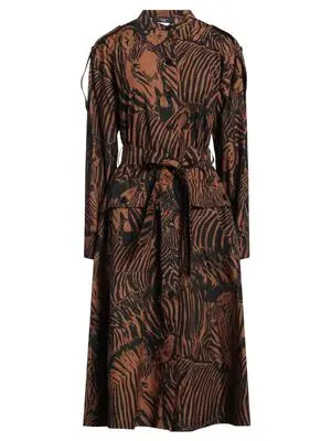 Max Mara Long Sleeve Shirt Dress With Mandarin Collar - Brown