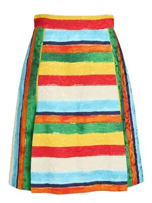 DOLCE & GABBANA Dolce & Gabbana Striped Jacquard Flared Skirt