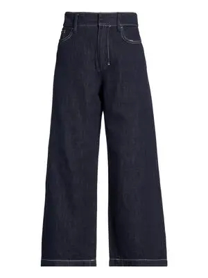 MAX MARA Max Mara Wide-Leg Cropped Dark Wash Denim Trousers