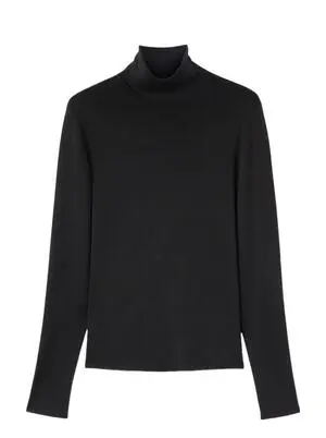 Loro Piana Ribbed Knit Turtleneck Sweater - Black