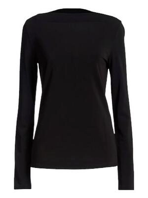 Max Mara Max Mara Long Sleeve Jersey Boatneck T-Shirt Black