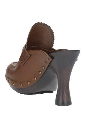 BURBERRY Burberry Leather Mules With Wooden Heel