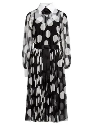 Dolce & Gabbana Polka Dot Chiffon Dress - Black