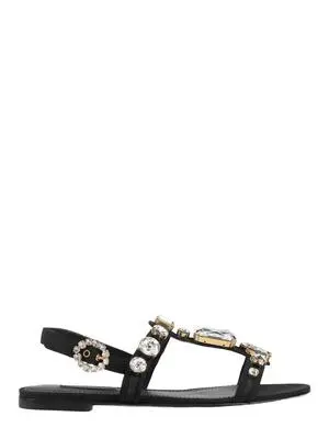 Dolce & Gabbana Embellished Grosgrain Slingback Sandals - No
