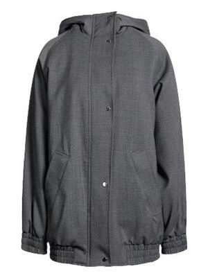 MAXCO. Max&co. Casual Zip-up Hooded Coat - Gray