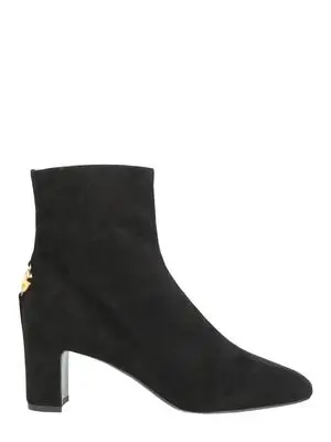 Dolce & Gabbana Suede Ankle Boots With Geometric Heel - Black