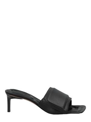 Jacquemus Leather Slide Sandals - Black