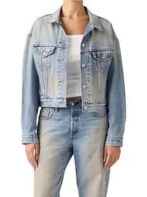 LEVI'S Shrunken" '90s Trucker Denim Jacket - Blue