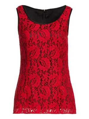 DOLCE & GABBANA Dolce & Gabbana Lace Scoop Neck Sleeveless Top