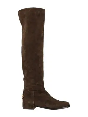 Dolce & Gabbana Brown Suede Over The Knee Boots - Black
