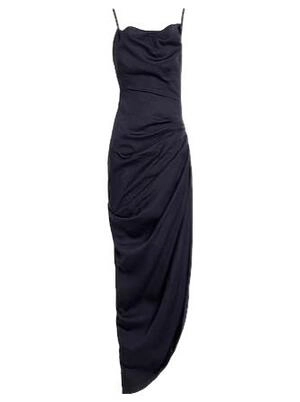 Jacquemus Sleeveless Deep Neckline Gathered Dress - Blue