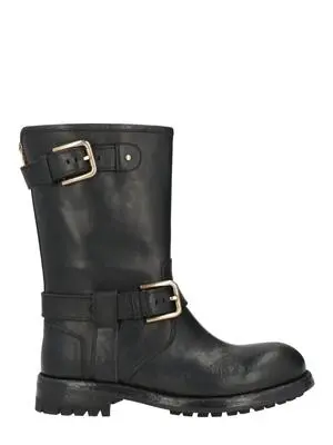 DOLCE & GABBANA Dolce & Gabbana Black Leather Biker Ankle Boots