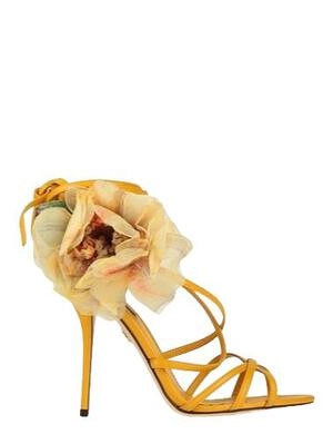 DOLCE & GABBANA Dolce & Gabbana Leather Floral Appliqu Sandals