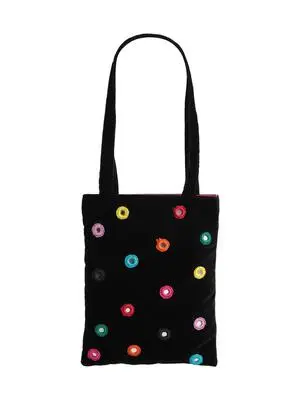 DOLCE & GABBANA Dolce & Gabbana Black Velvet Appliqué Handbag