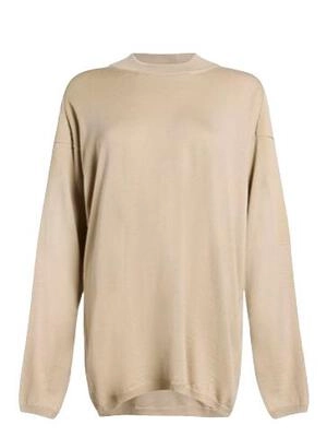 Rick Owens Long Sleeve Mock Neck Sweater - Beige