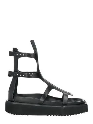 Rick Owens Flat Gladiator Sandals With Zip Fastening - Black