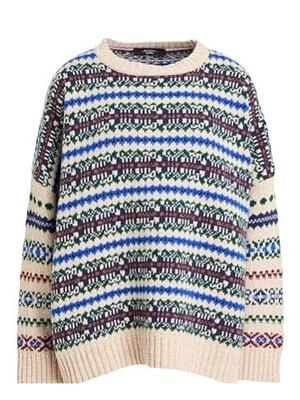Max Mara Multicolor Jacquard Knit Top - Blue