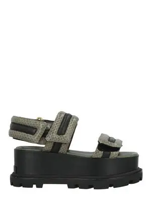 TORY BURCH Tory Burch Snake Print Flatform Sandals
