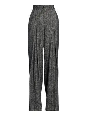 Dolce & Gabbana Pinstriped Flannel Wide-leg Trousers - Black