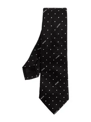 Moschino Jacquard Polka Dot Tie - Black