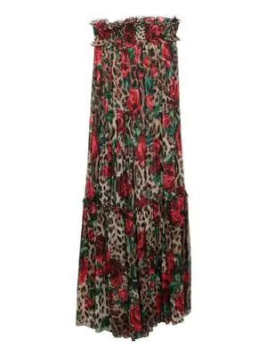 DOLCE & GABBANA Dolce & Gabbana Animal Print Chiffon Culottes