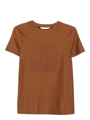 Max Mara Max Mara Geometric Motif Short-Sleeve T-Shirt Brown